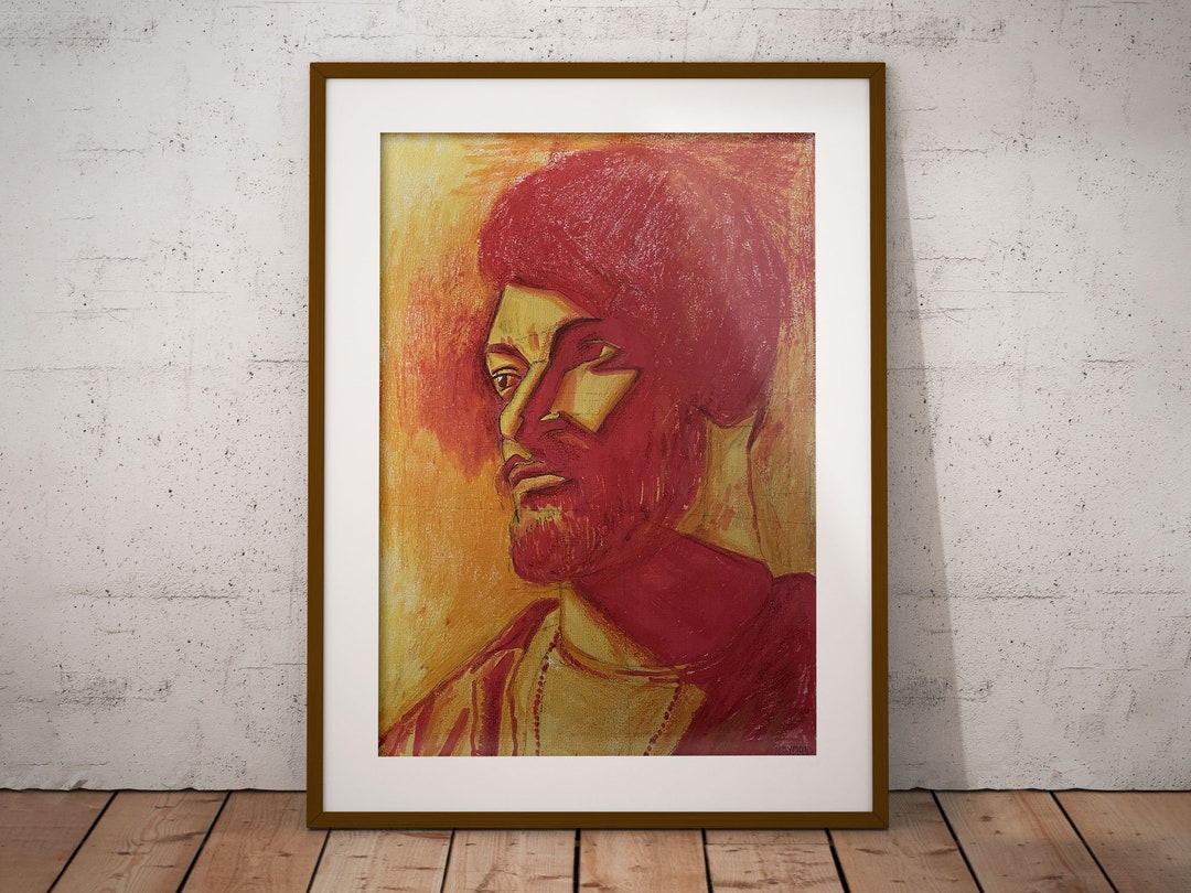 Portrait Canvas Wall Art - Original Art With Posca Pens & Oil Pastels ...