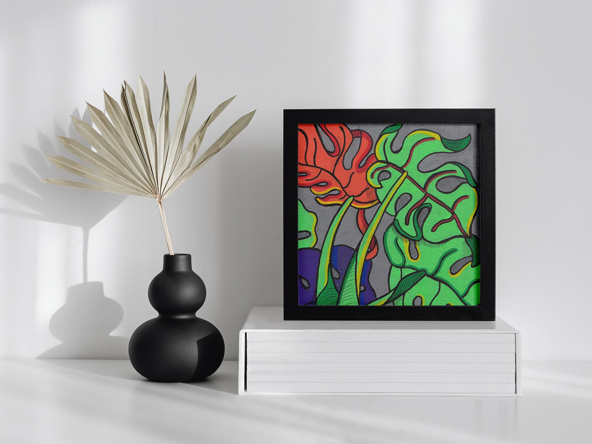 Botanical Posca Pen Drawing Plants Artwork, Wall Art, House Plants ...