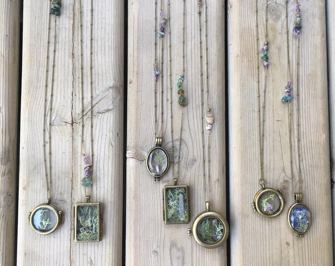 Pressed Moss Locket - Etsy