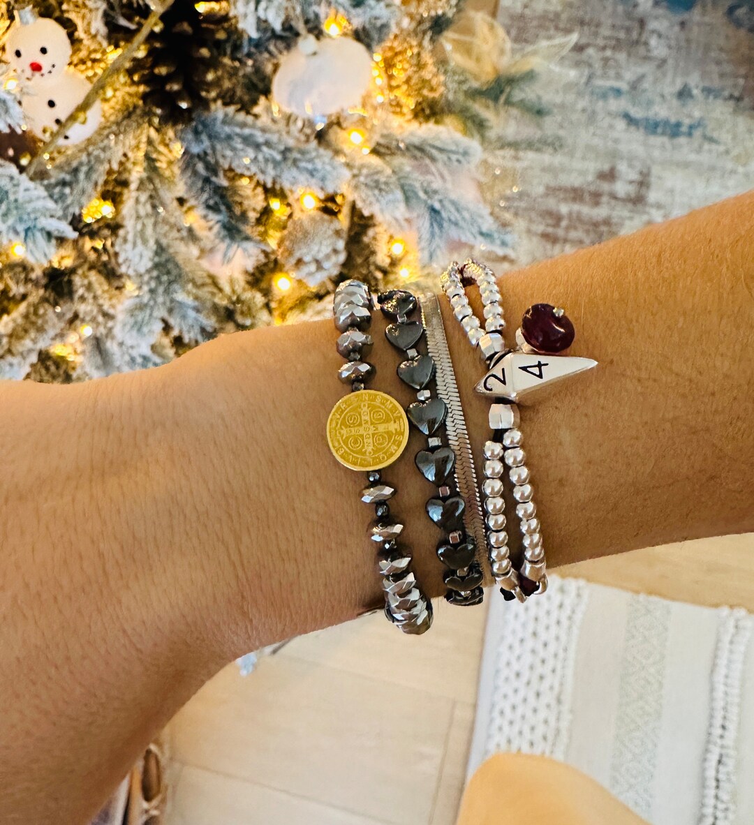 Byzantine Coins Bracelet Konstantinato With Hematite Beads, Diamond ...