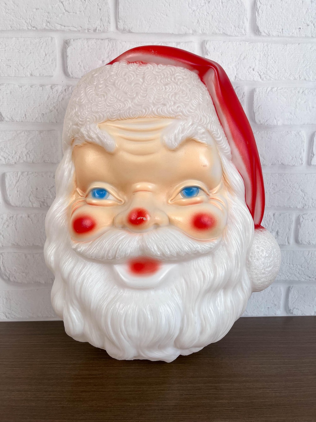 Empire Santa Face Blow Mold 17" Vintage Mid Century Christmas Decor - Etsy