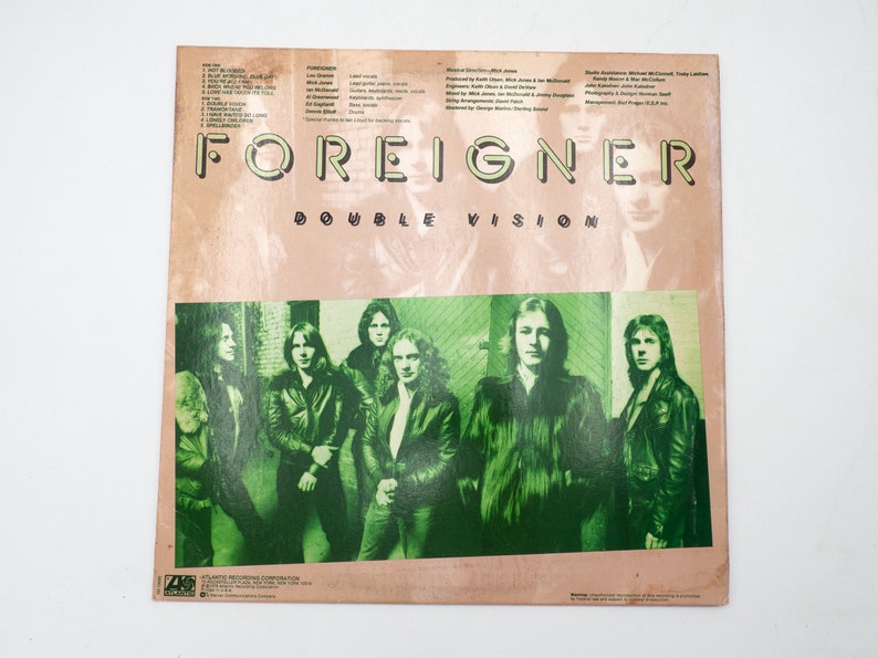 FOREIGNER Double Vision Vinyl LP 1978 Atlantic Records SD | Etsy FOREIGNER Double Vision Vinyl LP 1978 Atlantic Records SD | Etsy