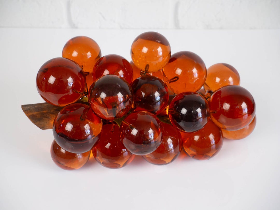 Amber Lucite Grape Cluster Retro MCM Home Decor - Etsy