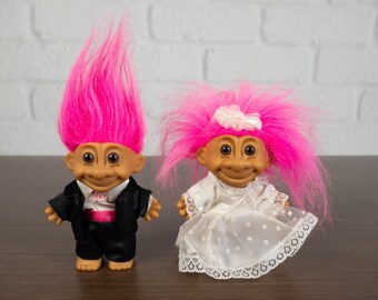 Vintage Russ Troll Dolls Bride and Groom Wedding Trolls - Etsy