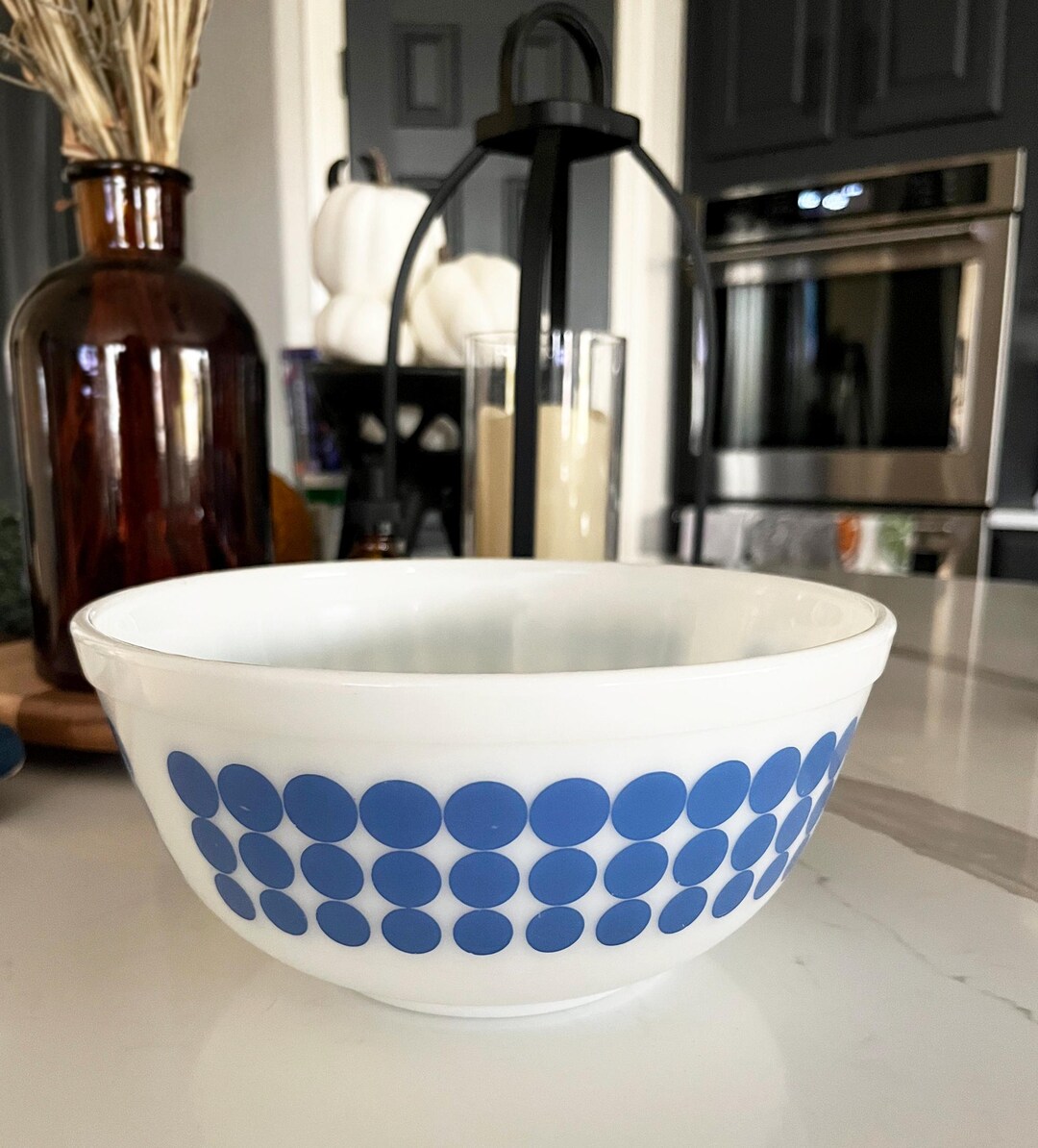 Vintage PYREX Blue Dots 2.5 QT Mixing Bowl 403 - Etsy