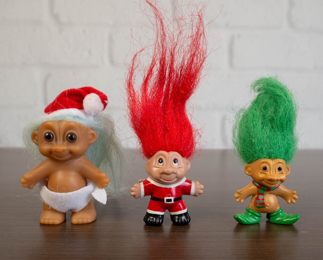 Tiny Christmas Trolls - DAM Santa Troll Pin / Russ Baby Santa Troll ...
