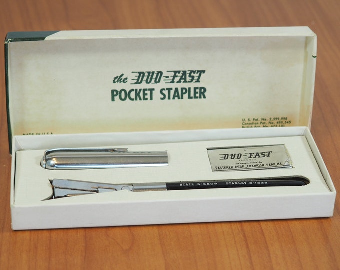 Duo Fast Pocket Stapler Black / Vintage Office Gadget / Made in the U.S ...