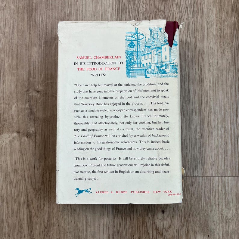 The Food of France by Waverley Root, Mid Century Epicure Tour Travel ...