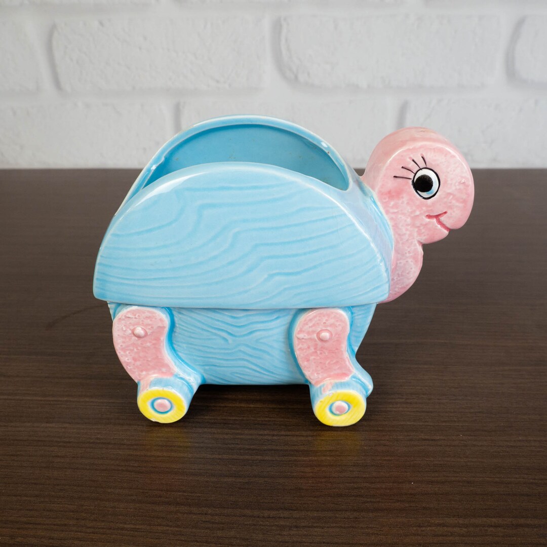 Lefton Japan Turtle Planter 02680 Baby Shower Gift Nursery Decor ...