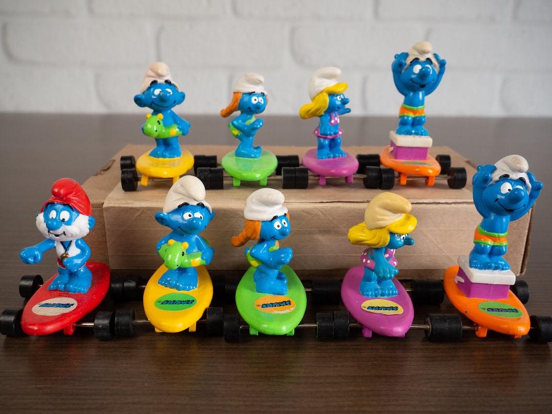 1990s Hardee's Surfing Smurf Figures Peyo Schleich - Etsy