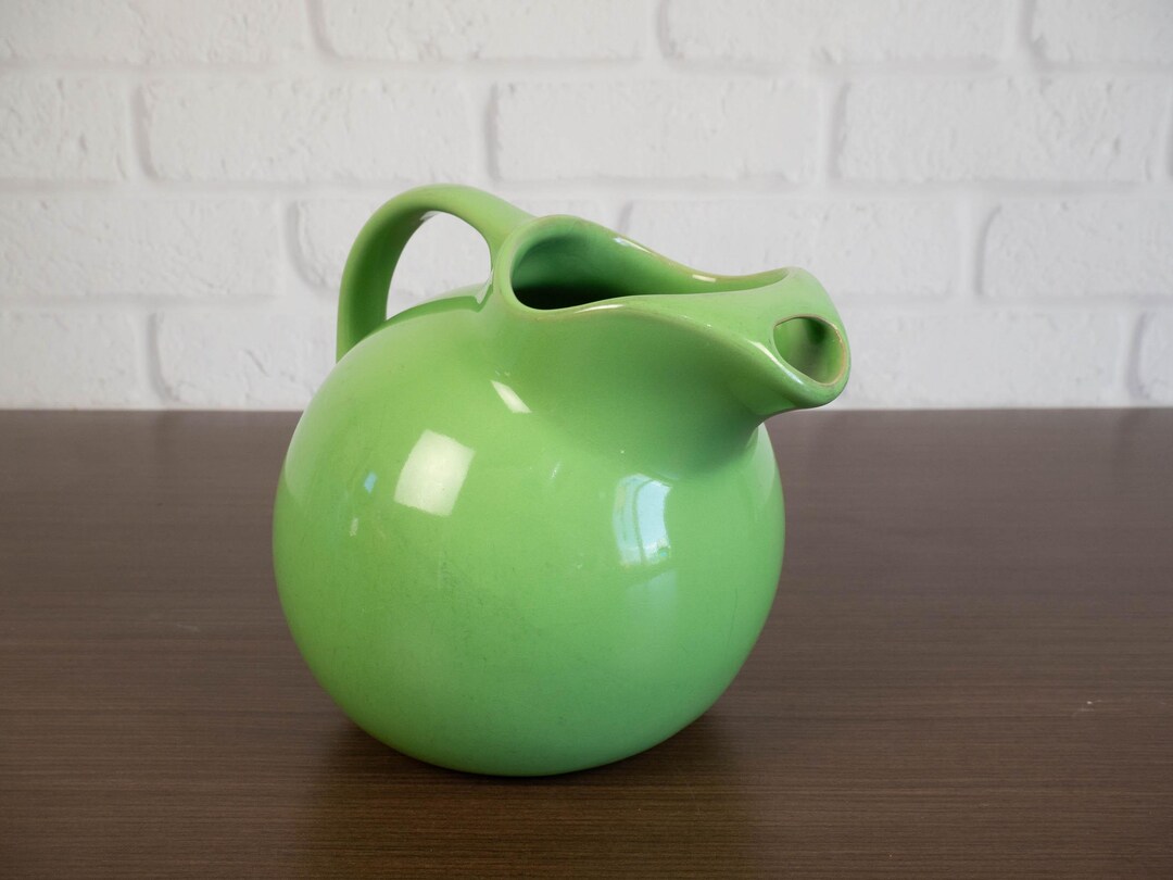 Vintage HALL Ball Jug #633 Lettuce Green Ceramic Pitcher, Mid Century ...
