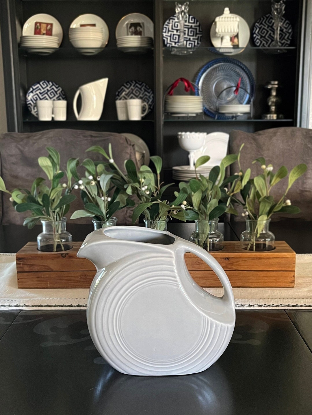 Pearl Gray Fiesta Disc Pitcher Vintage Fiestaware Discontinued Color ...