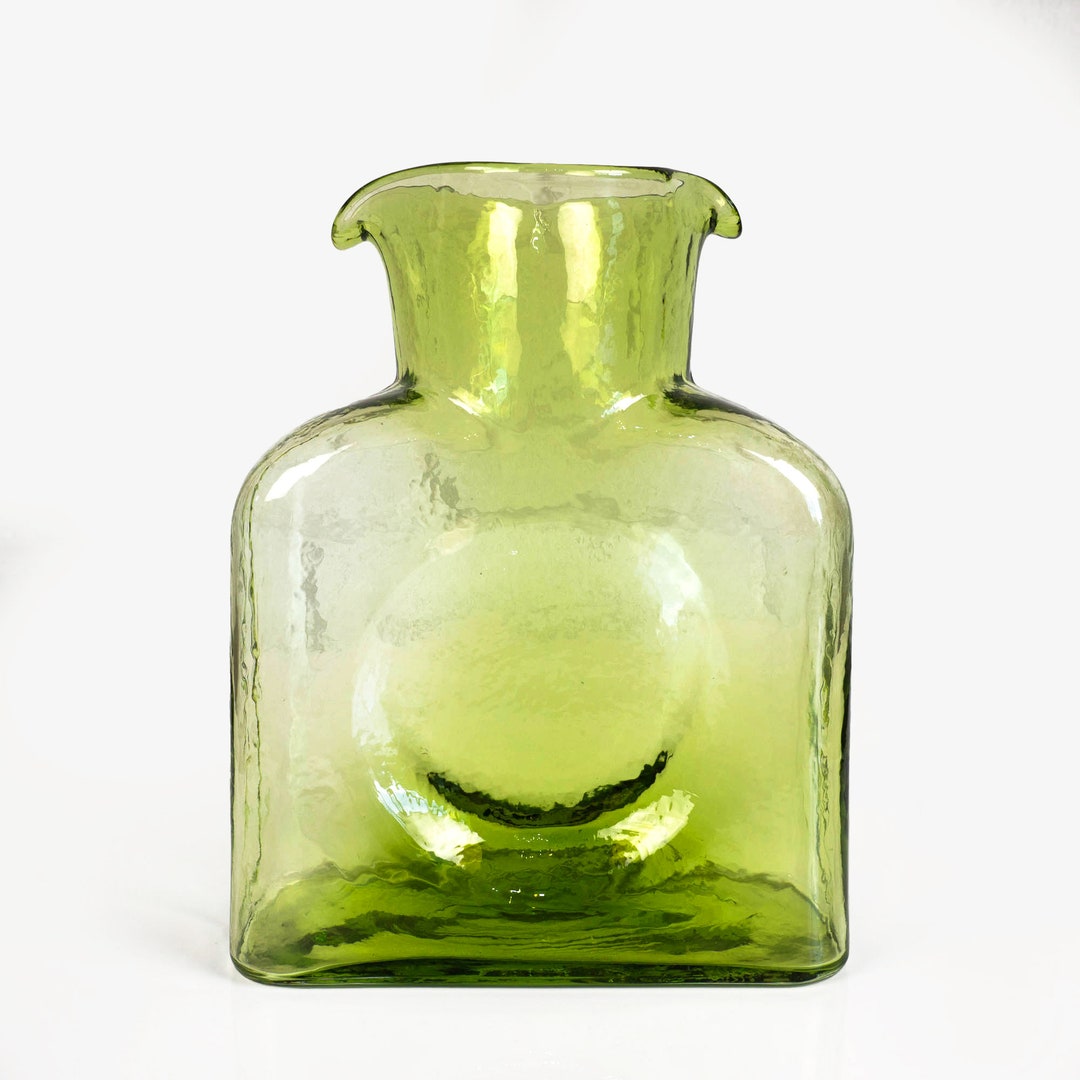 BLENKO Water Bottle Pitcher Kiwi Green Glass 8 Inch - Etsy