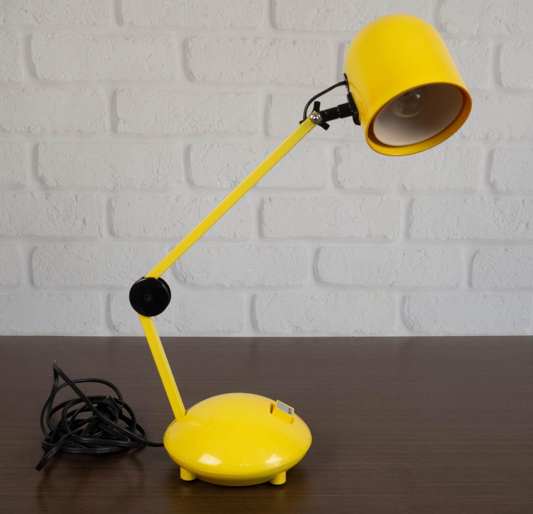 Yellow Space Age Lamp, Large Articulating Table or Desk Lamp by ...