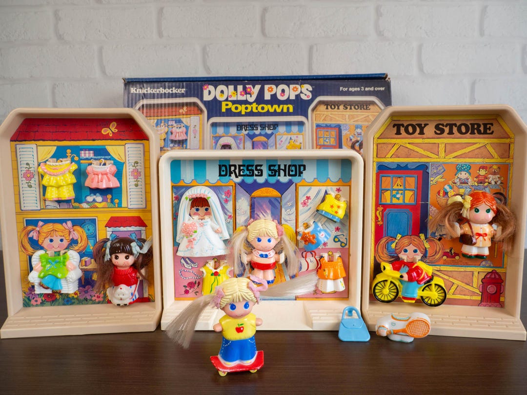 Dolly Pops Poptown Play Set Knickerbocker Toys 1978 - Complete W/extras ...