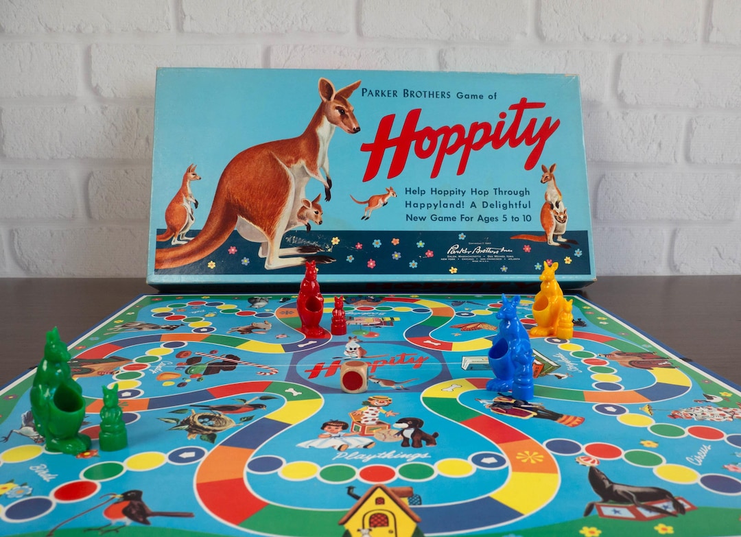 Vintage 1961 Parker Brothers HOPPITY Kangaroo Board Game - COMPLETE - Etsy