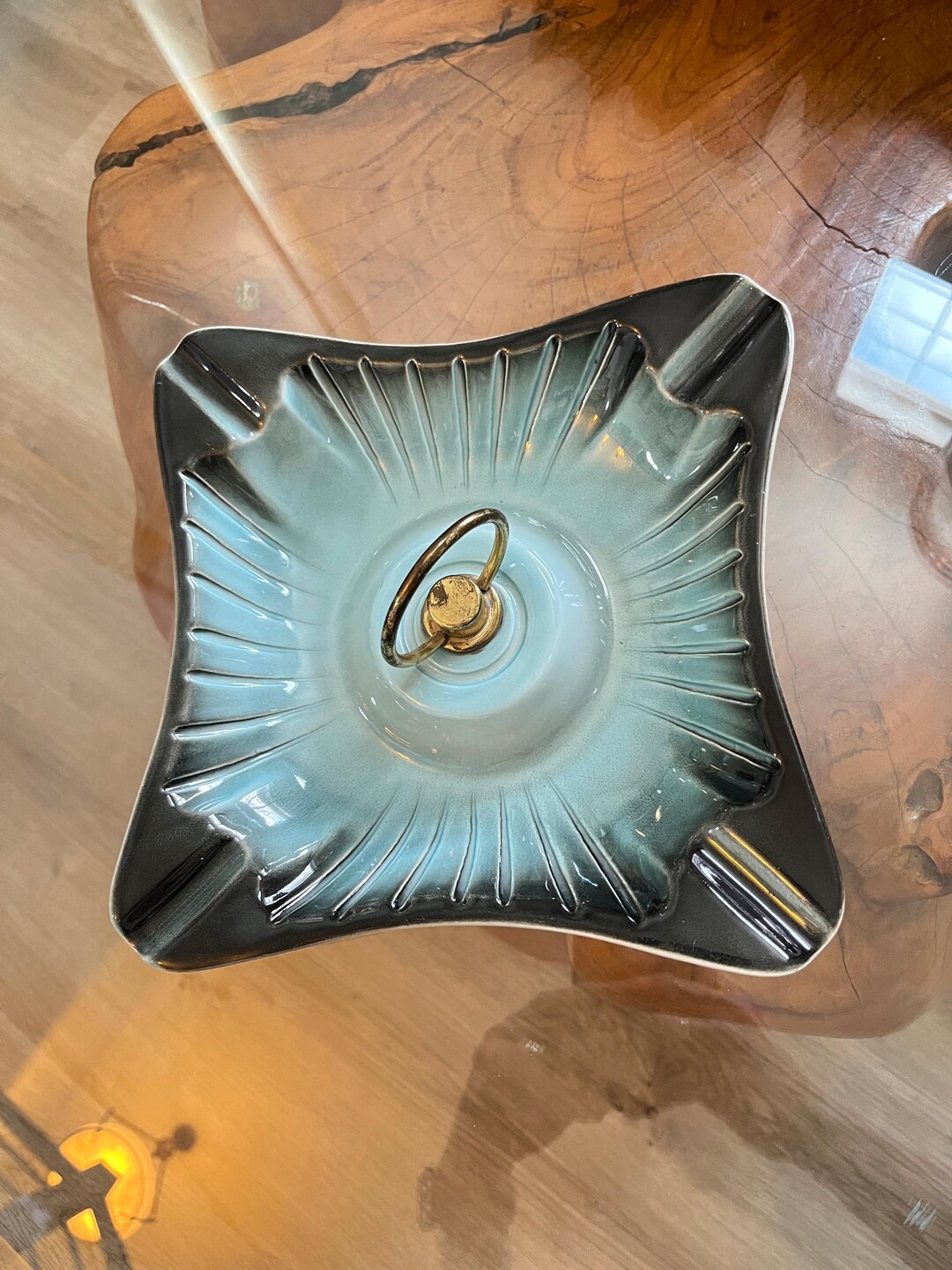 MCM Atomic Starburst Ashtray, Ceramic Catch All Trinket Dish, Mid Mod ...