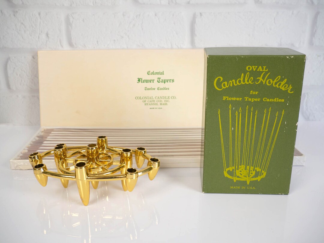 Atomic MCM Gold Sputnik Candle Holder, Colonial Candle Company Oval ...