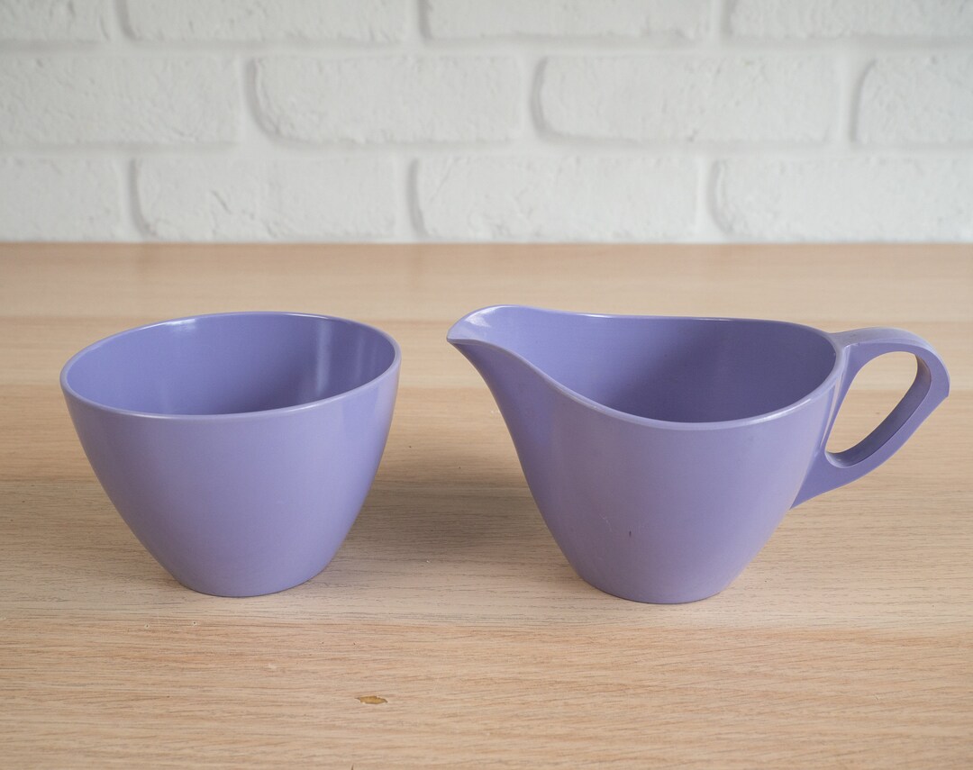 Vintage Royalon Lilac Corsage Cream and Sugar Melmac Dishes Purple ...