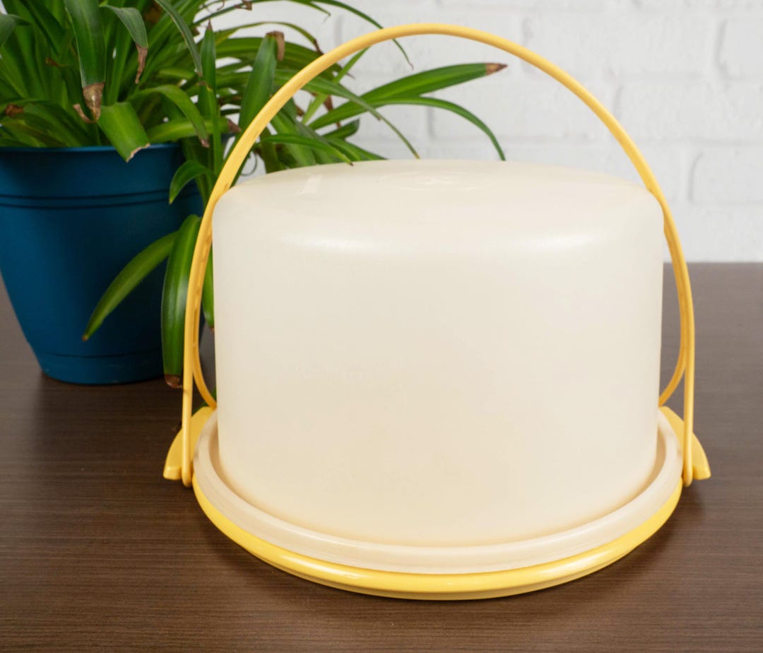 Vintage Tupperware Cake Carrier Harvest Gold With Handle - Etsy