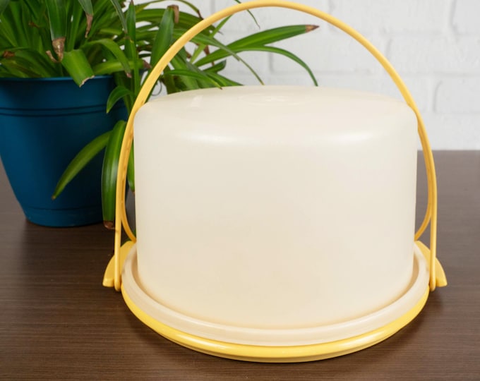 Vintage Tupperware Cake Carrier Harvest Gold With Handle - Etsy
