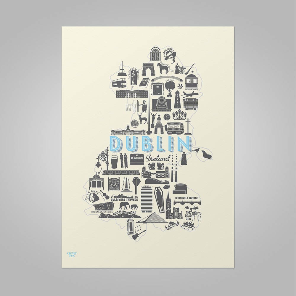 Dublin Icons Print: A Detailed Study Depicting the City's - Etsy