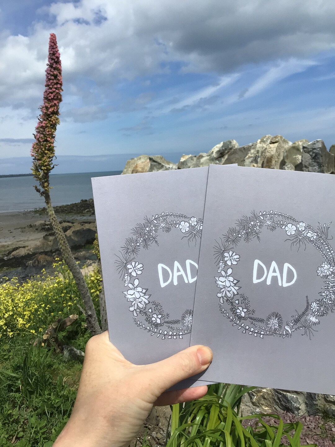 Dad Card for Fathers Day Featuring Hand Drawn Wild Flowers - Etsy