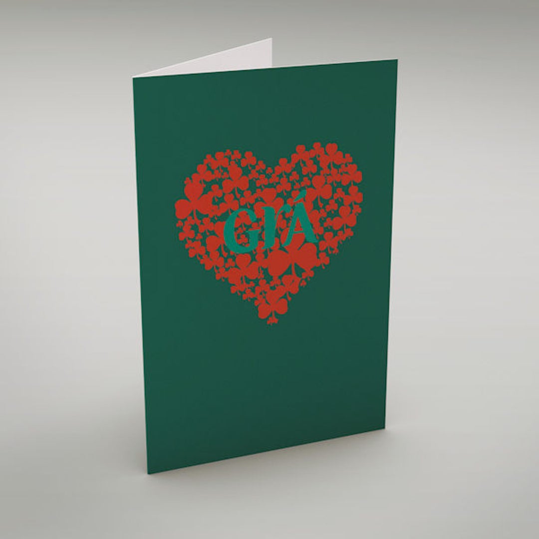 Grá - in Green - Irish Language Greeting Card Translates as "love ...