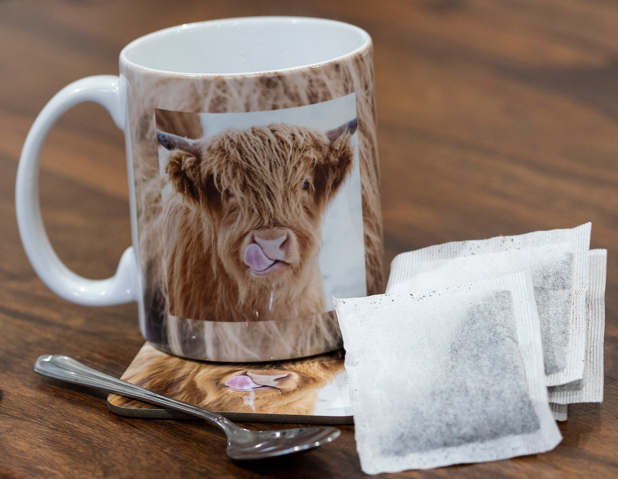 Highland Cattle 'Licky Cow' Individually Printed China | Etsy
