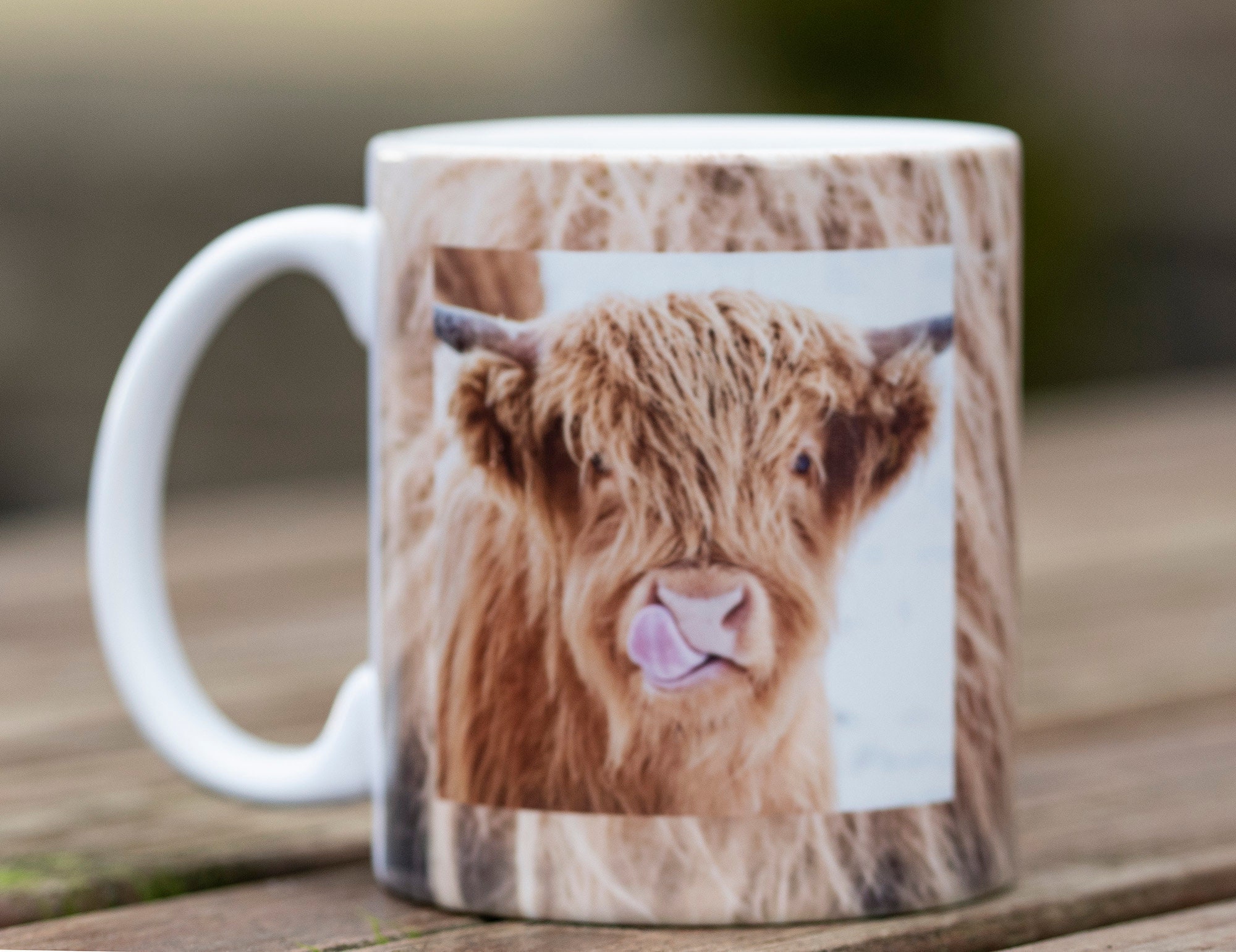Highland Cattle 'Licky Cow' Individually Printed China | Etsy