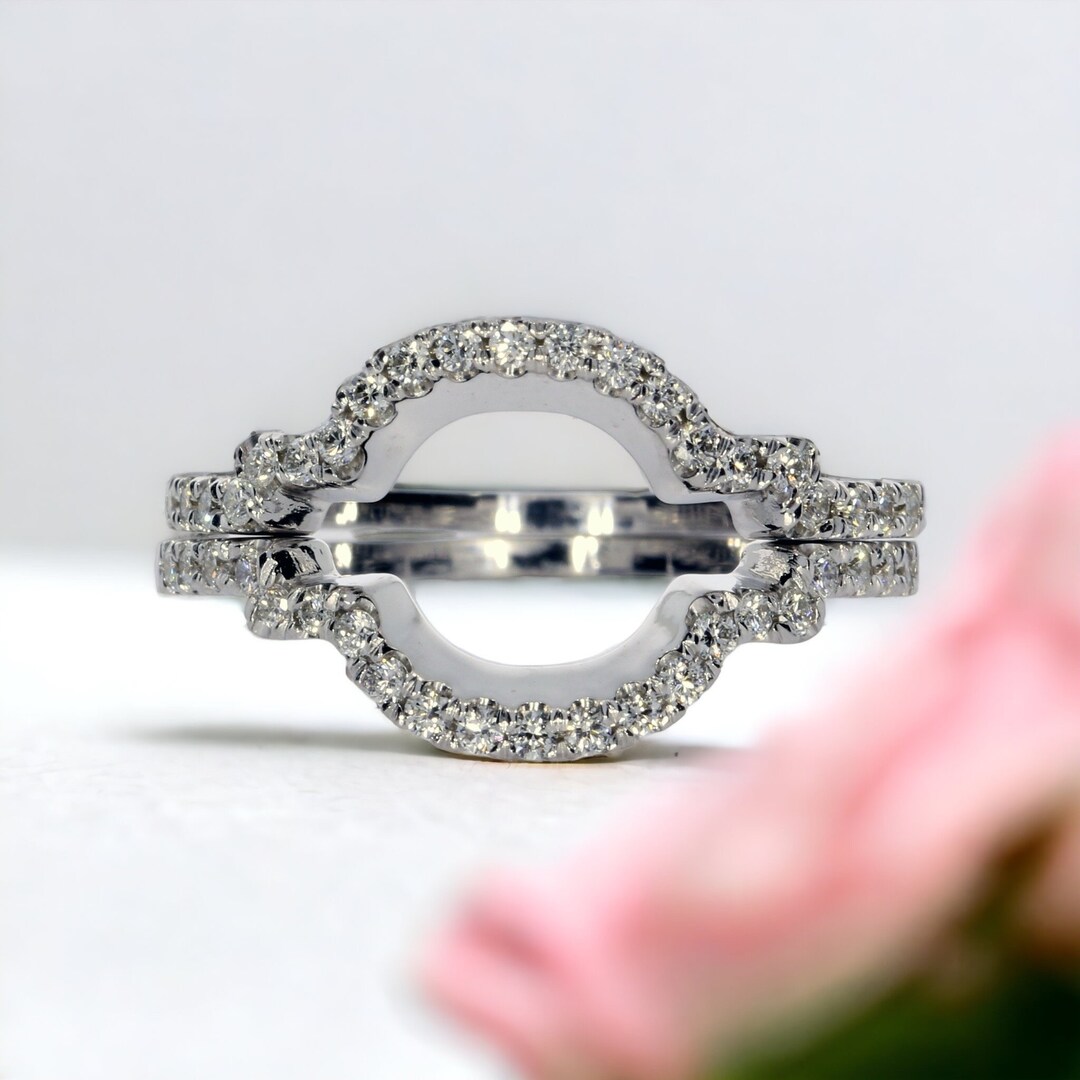 Stackable Contour Wedding Band, Matching Diamond Bands, Pristine Custom ...