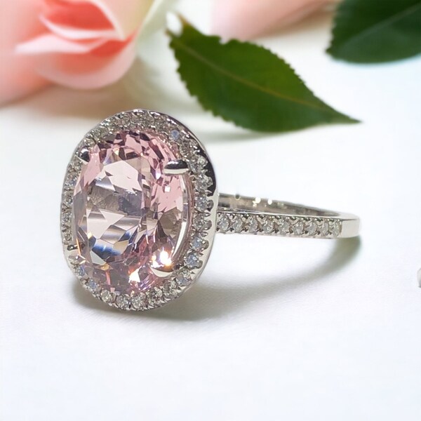 Large Morganite Ring - Etsy
