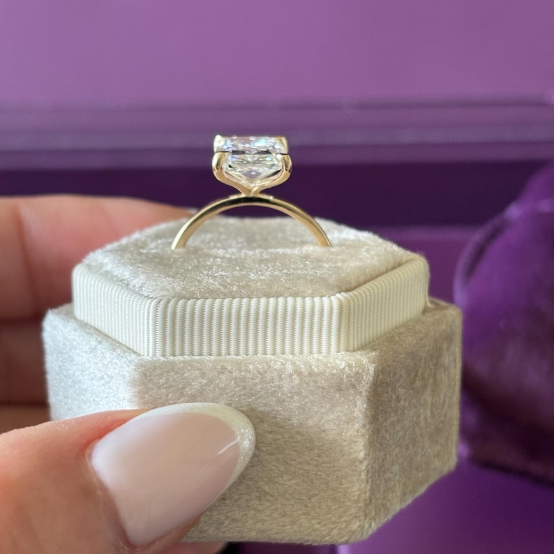 5 Carat Radiant Cut Lab Diamond Solitaire Engagement Ring: 14k Gold ...
