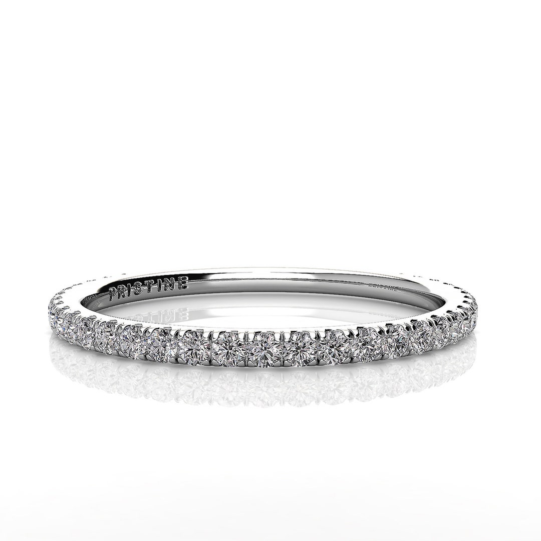 Diamond Pave Wedding Band, .30ct Perfect Match Wedding Rings Platinum ...