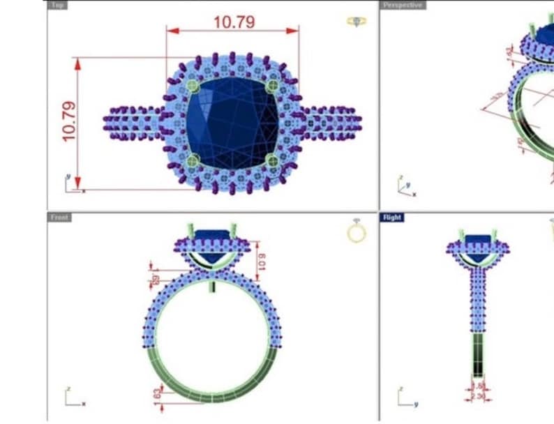 2 Carat Cushion Cut Lab Diamond Proposal Ring - 14k White Gold Double ...