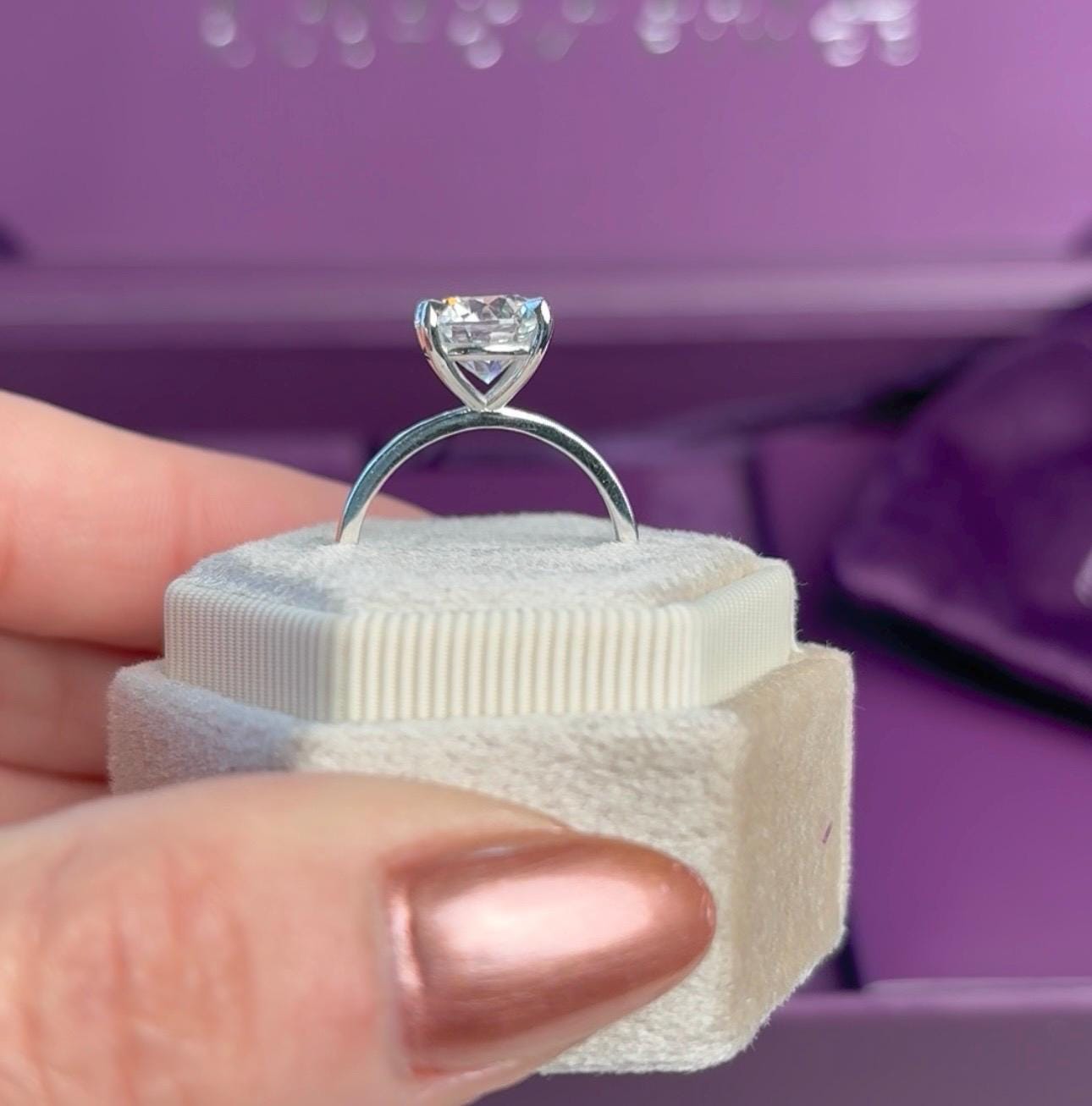 3 Carat Round Lab Grown Diamond Solitaire Engagement Ring: Platinum ...