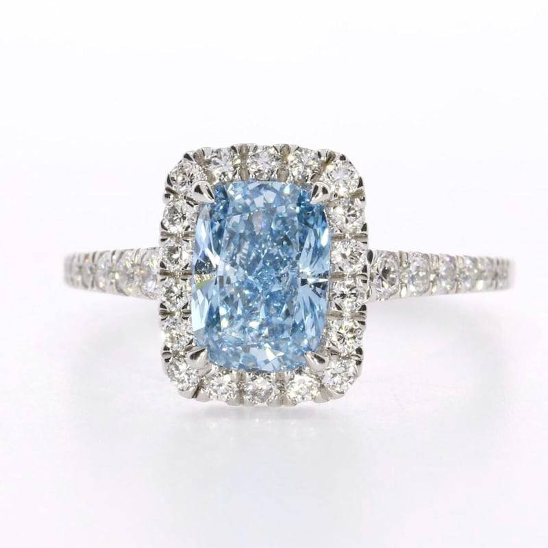 Blue Diamond Anniversary Ring - Etsy