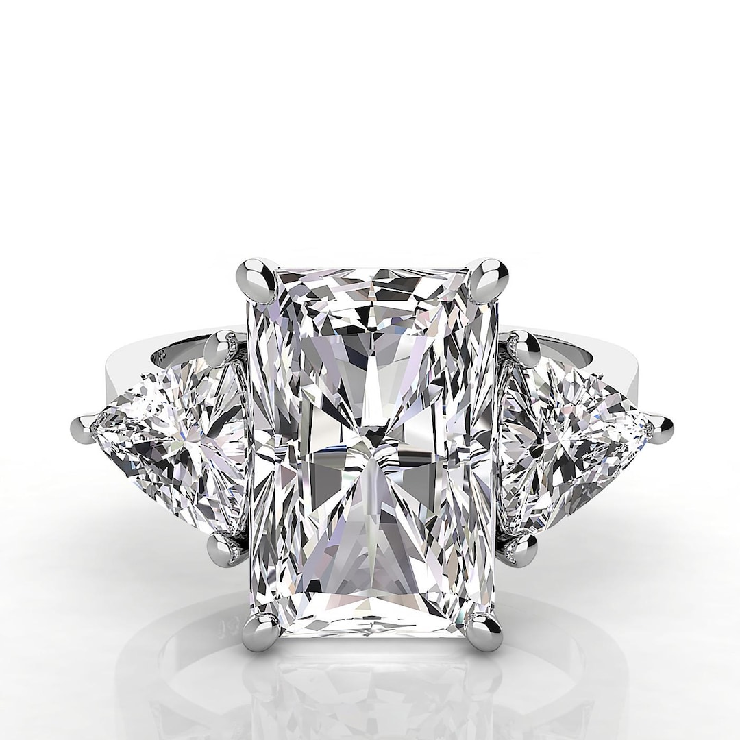 Custom 14k White Gold Lab Grown Diamond Engagement Ring - Etsy
