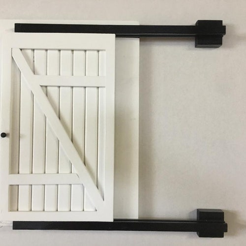 White Barn Door Baby Gate Industrial Hardware Baby and Pet | Etsy