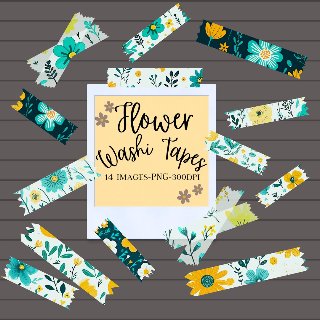 Printable Floral Washi Tape Botanical Digital Washi Tape Flower Themed ...