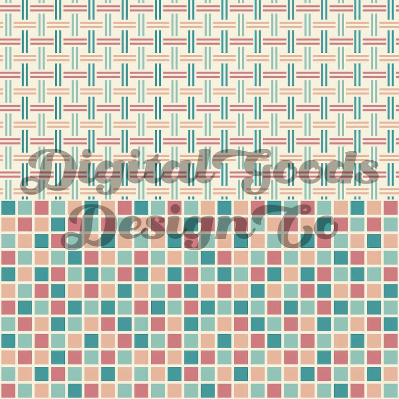 Retro Colors Instant Digital Download Paper Bundle, Printable Paper ...