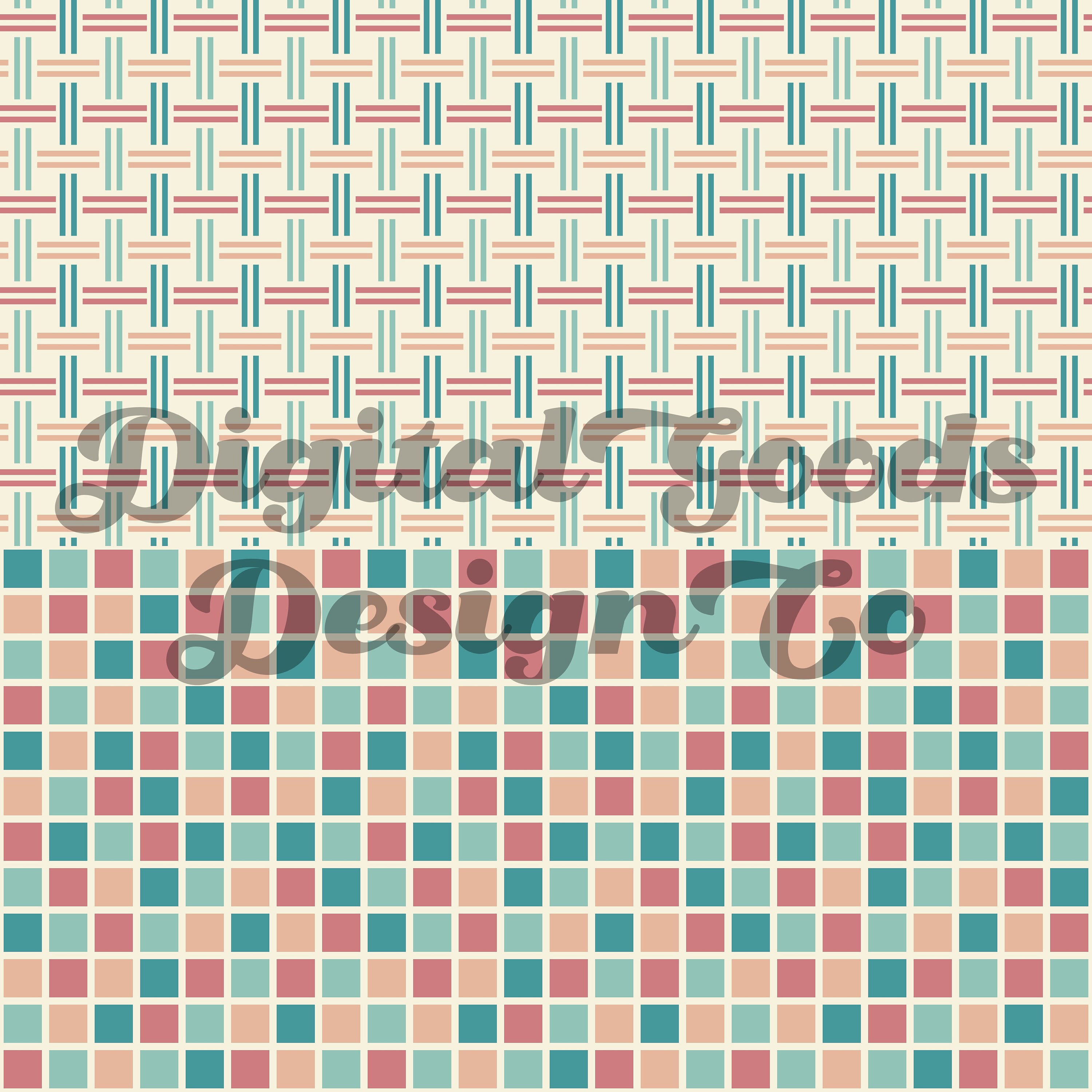 Retro Colors Instant Digital Download Paper Bundle, Printable Paper ...