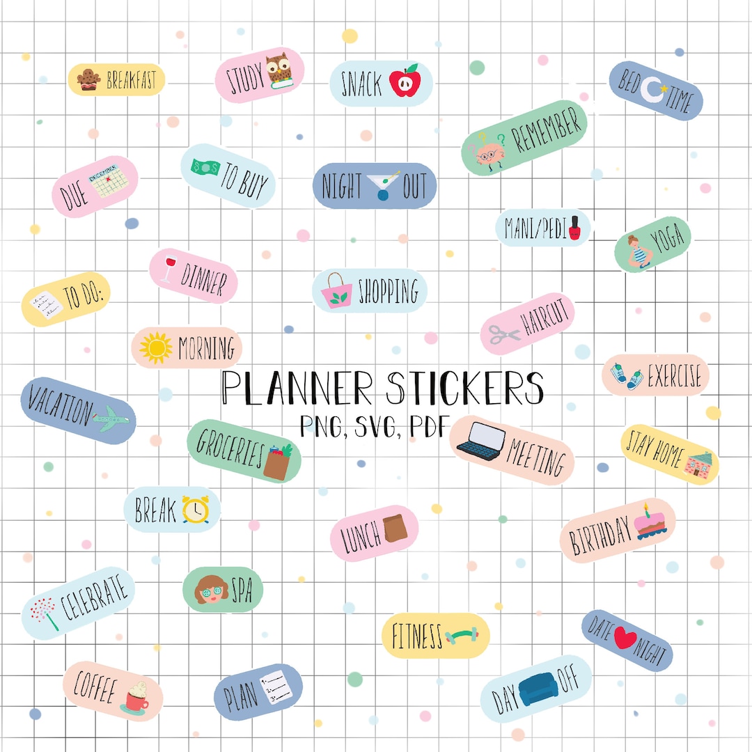 Planner Stickers DIY Digital Printable Journal Stickers Printable ...