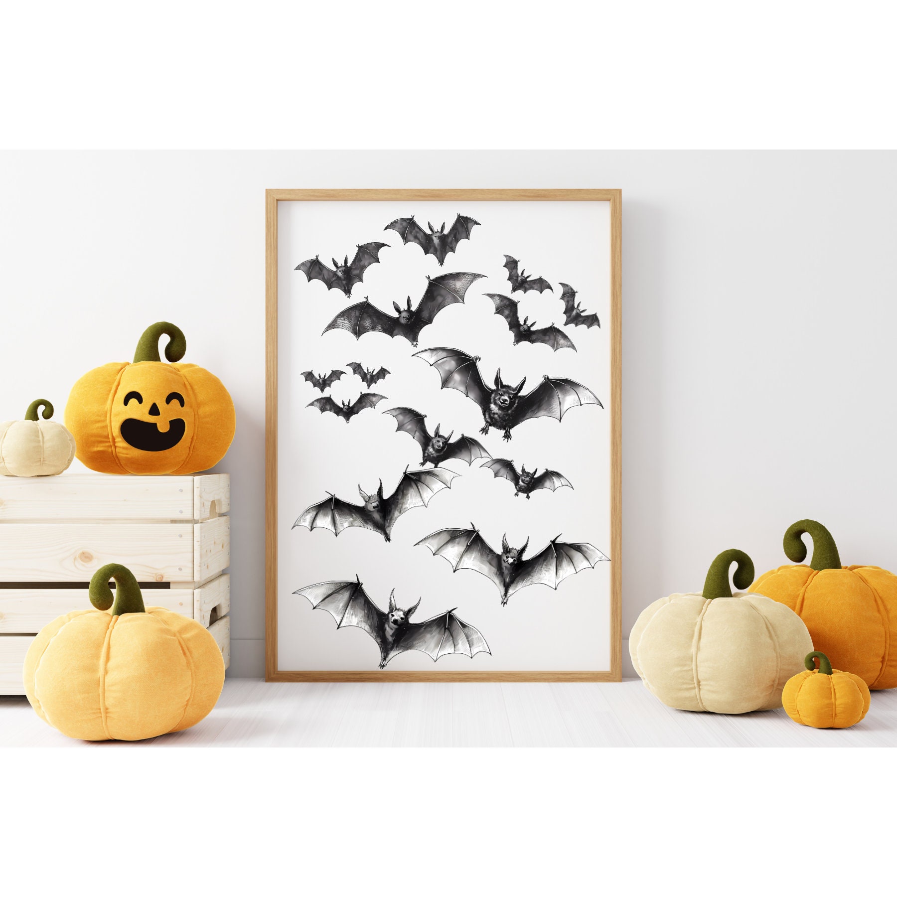 Vintage Halloween Bats Clipart Bundle, PNG (digital Download) - Etsy
