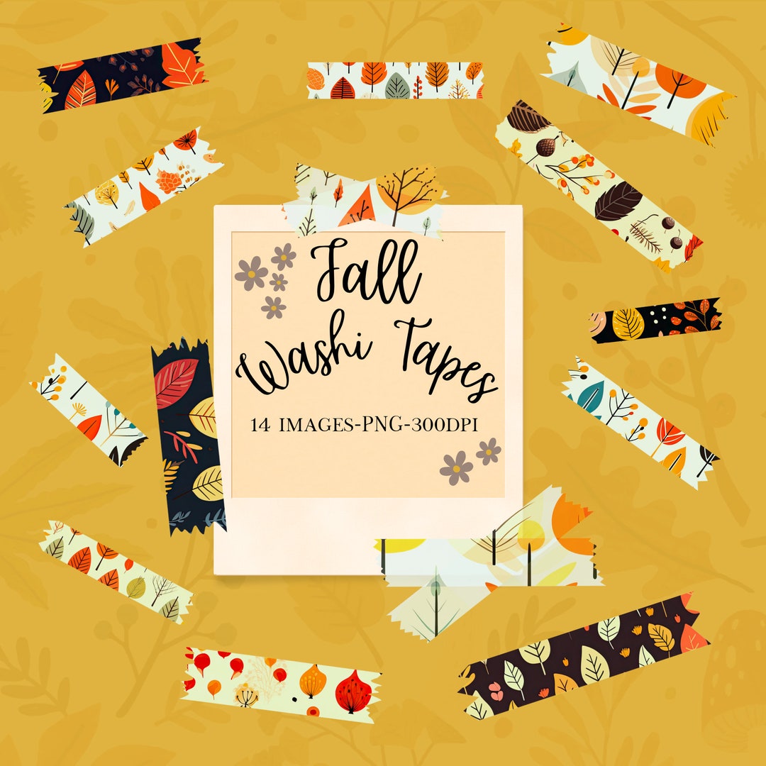 Fall Washi Tape Digital PNG Digital Stickers Digital Planner Printable ...