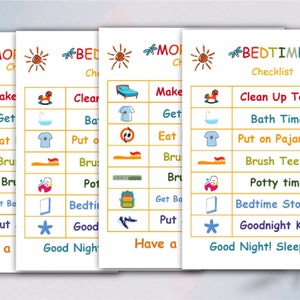 Kid Routine Chart Checklist Morning Checklist Bedtime Checklist Kids ...