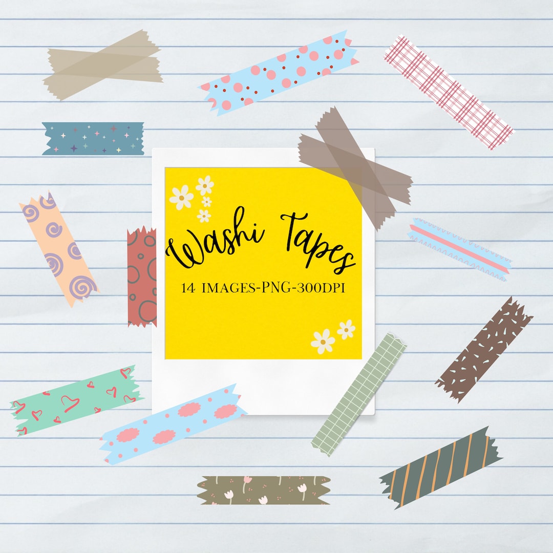 Digital Washi Tape Clipart, Colorful Planner Graphics (PNG) - Etsy
