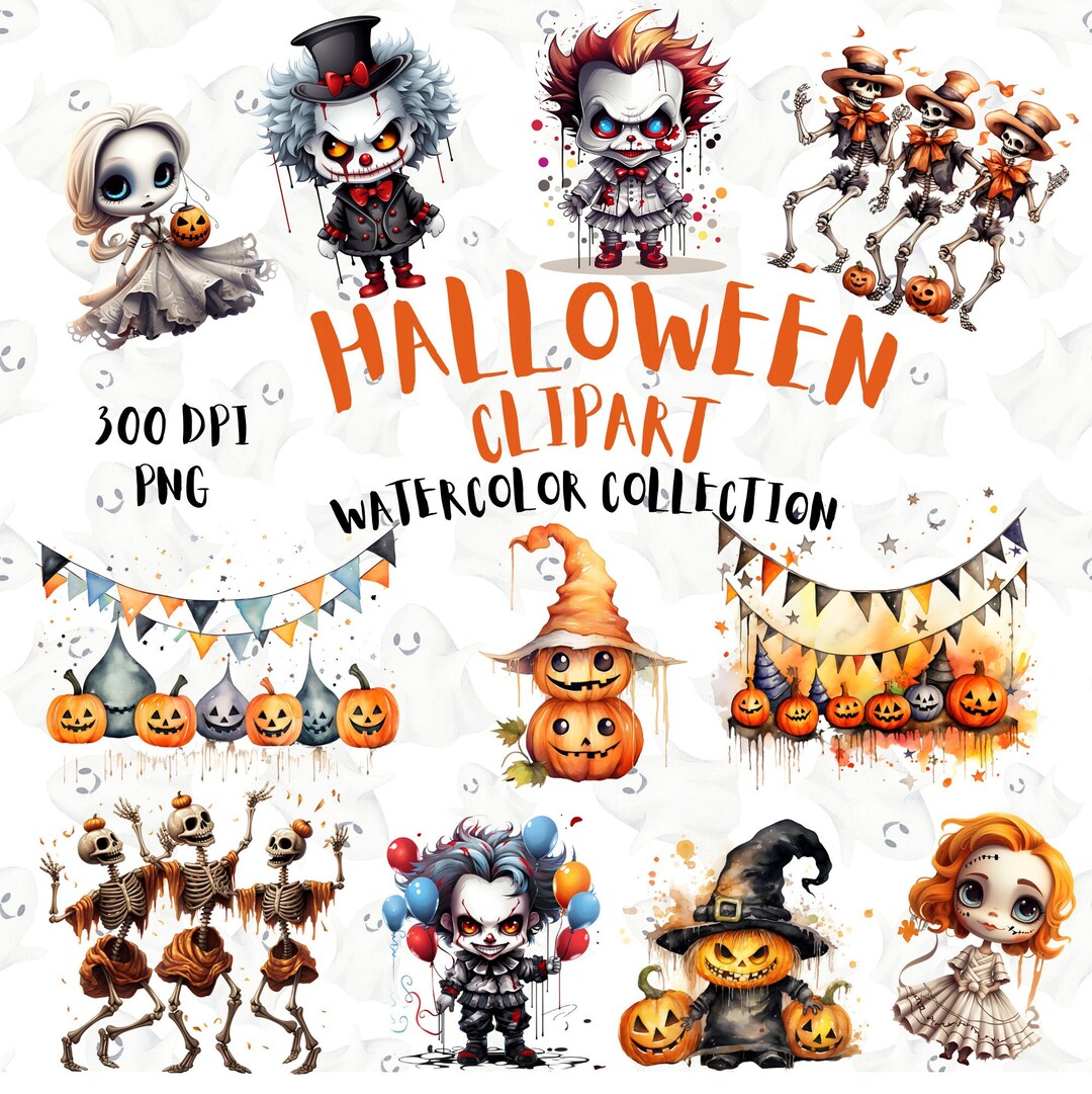 Watercolor Halloween Collection Clipart Halloween Watercolor Halloween ...