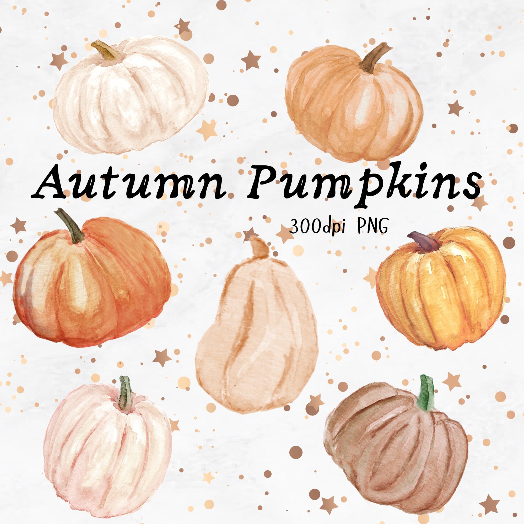 Watercolor Autumn Pumpkins PNG Clipart Card Making Graphics Pumpkin ...