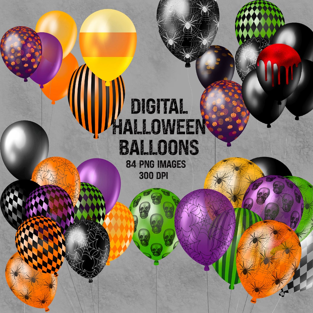 Halloween Balloons Clipart Halloween Invitations Halloween Cards ...